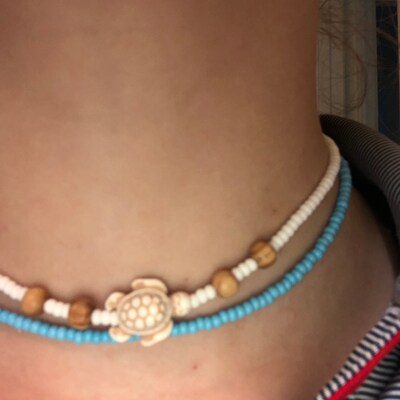 Native White VSCO Waterproof Beaded Choker Necklace, Surf Jewelry ...