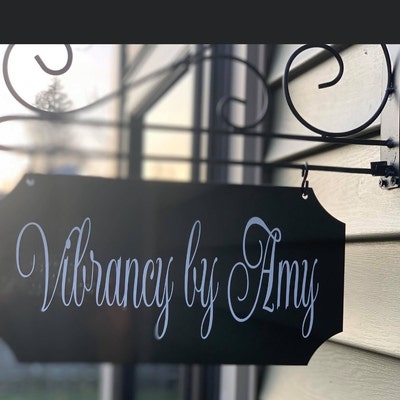 Custom Hanging Sign Personalized Black Metal Sign With Hanging Rod & Hardware-for Businesses ...