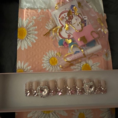 Y2k Cheetah Pink Frenchies Luxury Charm Glossy Kawaii Press on Nails - Etsy