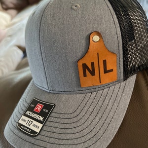 YOUR BRAND Leather Ear Tag Trucker Hat Personalized With - Etsy