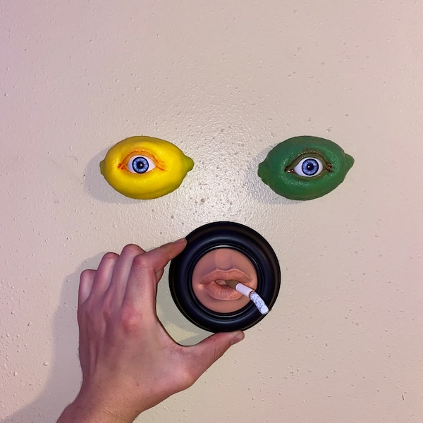 Silicone Rubber Lips Wall Art, Framed Oddity Sculpture - Etsy