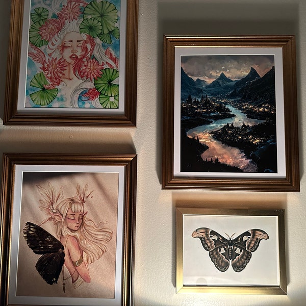 Dark Forest Rabbit Print Vintage Moody Cottagecore Botanical Wildlife ...