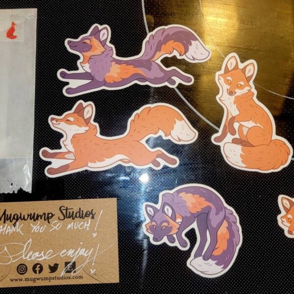 Fox Vinyl Stickers (pack of 3) - Cute Waterproof Fox Sticker Pack - Etsy
