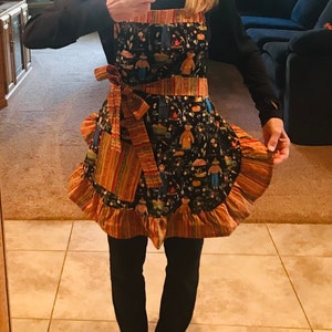 Flying Witches Halloween Full Apron for Women, Girls or Teens, Candy ...