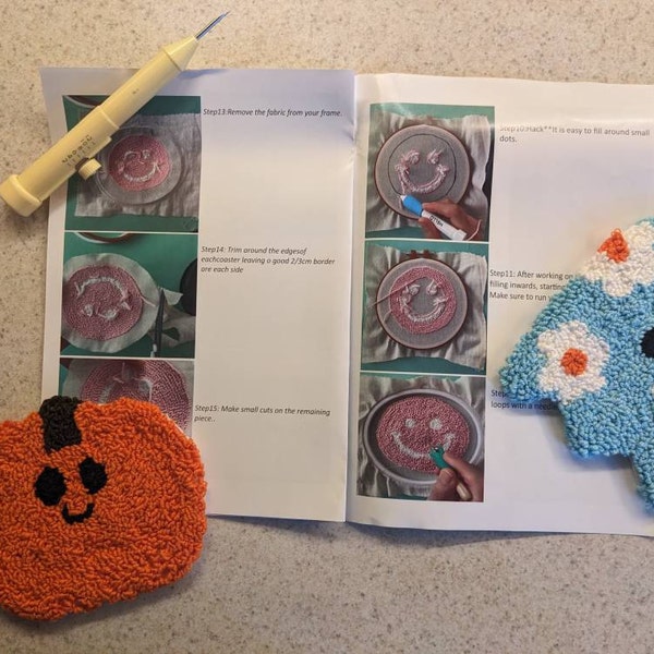 Fun Kids Punch Needle Kit & Embroidery DIY Kit Beginner Craft Set/punch ...