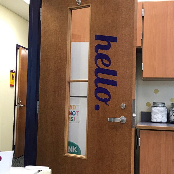 Hello Vinyl Sticker - Welcome Front Wall Text Art Decal - Door Decor ...