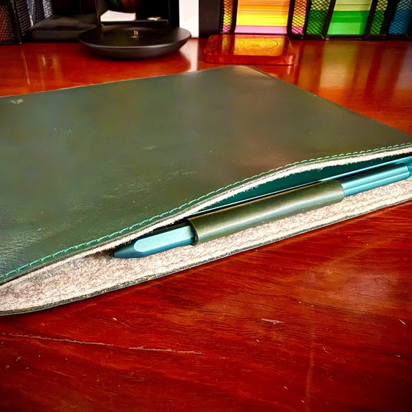 Handmade Leather Supernote A5 X2 Manta Case: Slim Sleeve With LAMY Pen ...