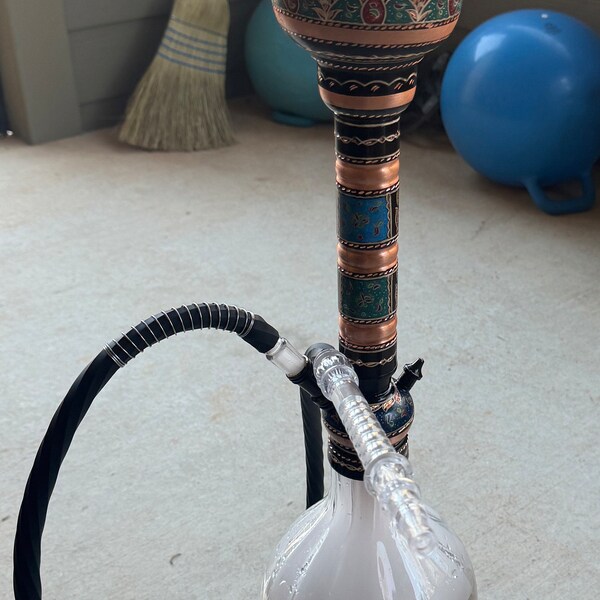 Burned Design LARGE Original Copper Hookah Set, Unique Handmade Turkish ...