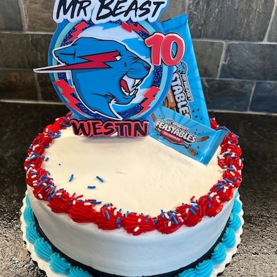 Mr.beast Cake Topper, Mr.beast Birthday, Mrbeast Cake Topper, - Etsy