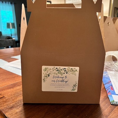 Wedding Welcome Boxes and Stickers Wedding Hotel Guest Gable Boxes ...