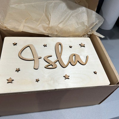 Personalised Raised Name Keepsake Box Toddler Keepsake Box Laser ...