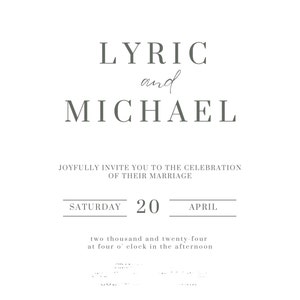 Intimate Wedding Invitation Template, Modern Intimate Ceremony Invite ...