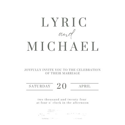 Intimate Wedding Invitation Template, Modern Intimate Ceremony Invite ...