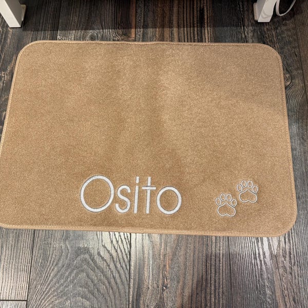 Custom Personalized Embroidered Plush Pet Mat - Etsy