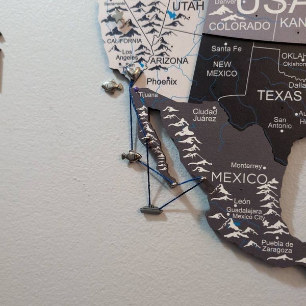 Metal Push Pins, Travel Map Markers, You Choose Mix and Match, Gold ...