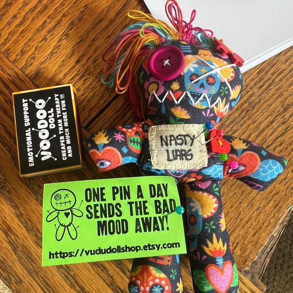 Front Pocket Emotional Support Voodoo Doll Fridge Magnet - Pin Cushion ...