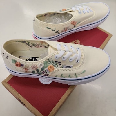 Custom Embroidered Vans Shoes by Hand to Order, Personalized Embroidery ...
