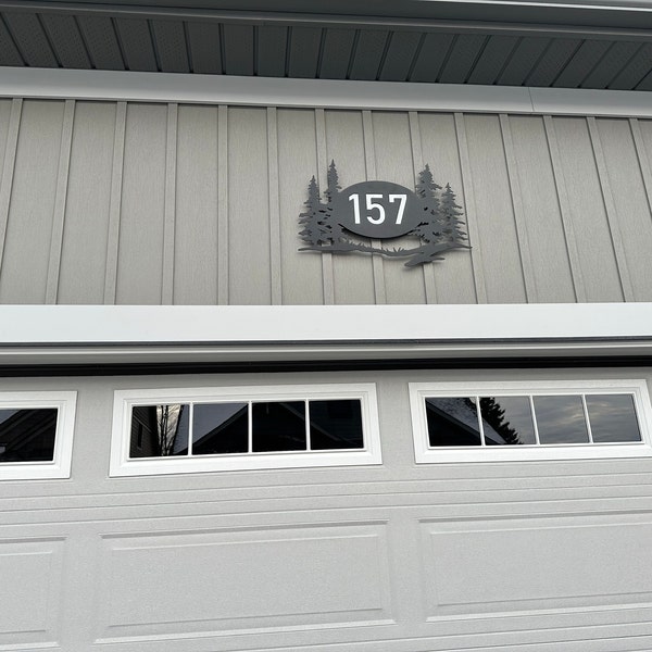 Metal Mountain House Number Sign | Mountain Address Sign | Modern ...