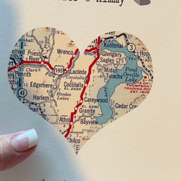 Special Location Map Card, Personalised Anniversary Card, Engagement ...