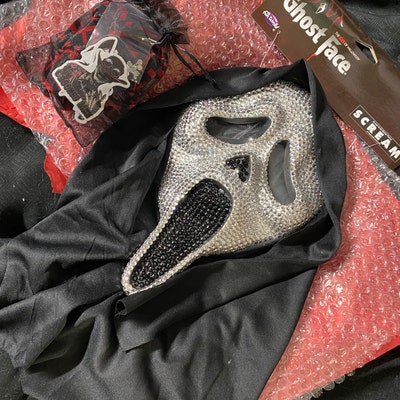 Ghostface Scream Iridescent Bling Rhinestone Crystal Mask - Etsy