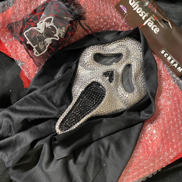 Ghostface Bling Crystal Rhinestone Scream Mask Hot Pink - Etsy