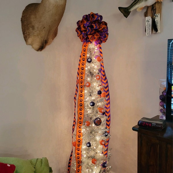 Copper and Gold Christmas Tree Topper Bow Autumn Tree Topper Bow ...