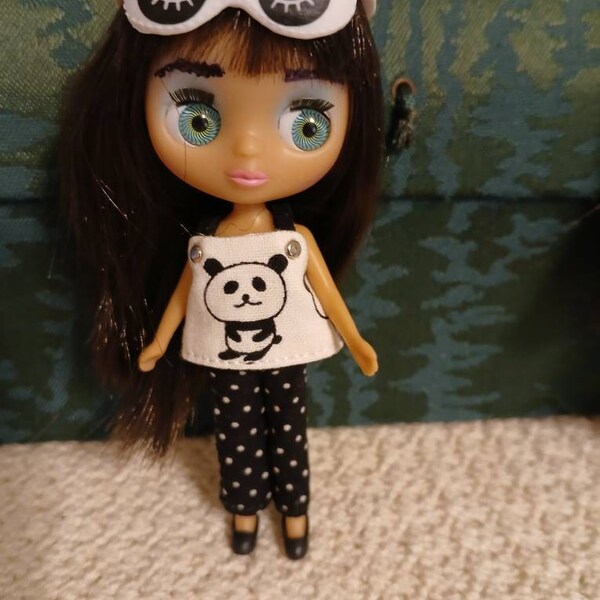 Labubu Macaron Outfit : navy Blue Set jumpsuit and Hat - Etsy