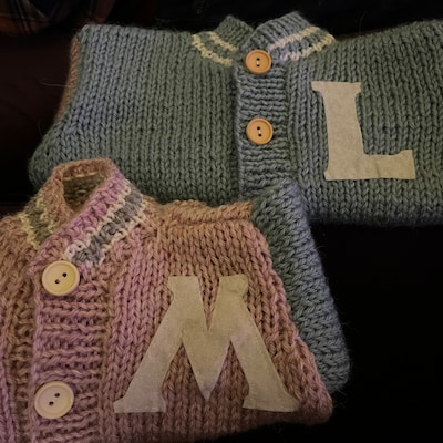 Back to School Kids Jacket Knitting Pattern Varsity Jacket Letterman ...