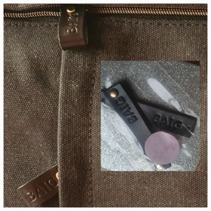 Rectangular Personalized Leather Tag / Custom Leather Label / Custom ...