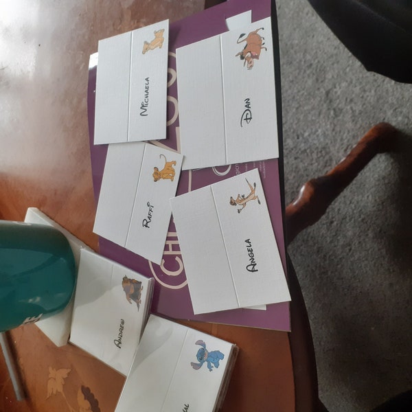 Coloured Disney Place Cards, Disney Wedding, Magical, Fairy Tale - Etsy