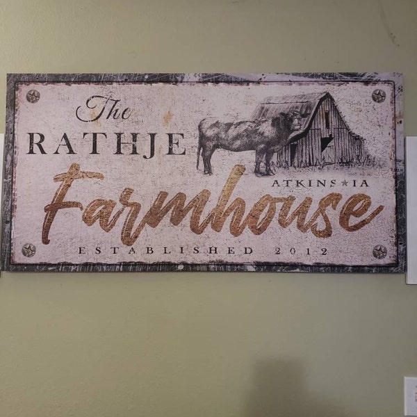 Farmhouse Sign | Farm Sign | Cattle Ranch Canvas | Farm Wall Decor ...