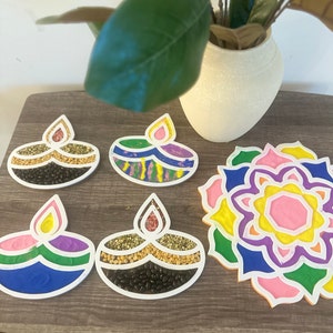 Diwali Stickers Diya Lamp 12 Stickers on 1 Sticker Sheet - Etsy