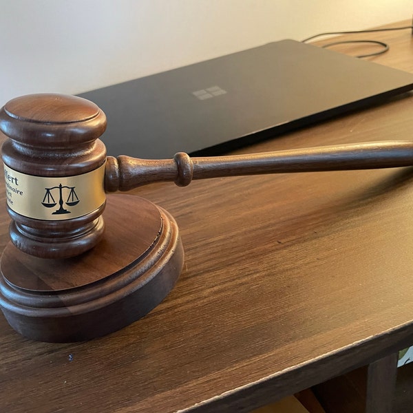 Gavel Stand With Gavel, Custom ENGRAVED, Rosewood Piano Wood, Gift Box ...