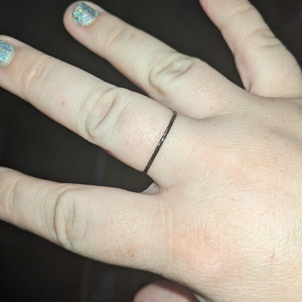 Super Thin Black Copper Stackable Ring(s), Black Ring, Skinny Ring ...