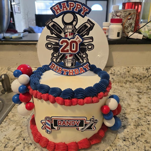 Barber Themed Cake Topper - Etsy