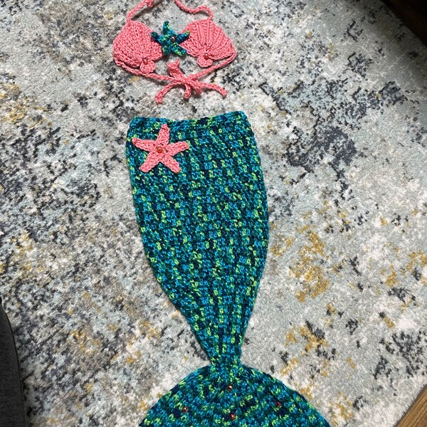Mermaid Tail Pattern 6-12 Months PDF Instant Download Mermaid Crochet ...