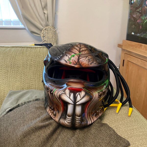 Predator Motorcycle Helmet Tribal Viking Custom DOT & ECE Certified - Etsy