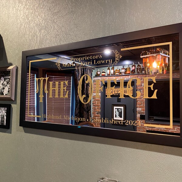 CUSTOM BAR MIRROR Sign • Home Bar, Basement Bar, Man Cave • Real Mirror ...