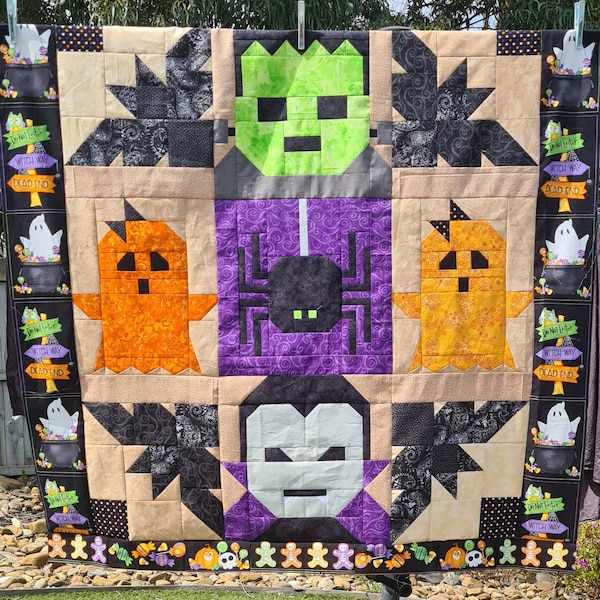 PDF Halloween Quilt Pattern - Dracula Quilt Pattern - Etsy