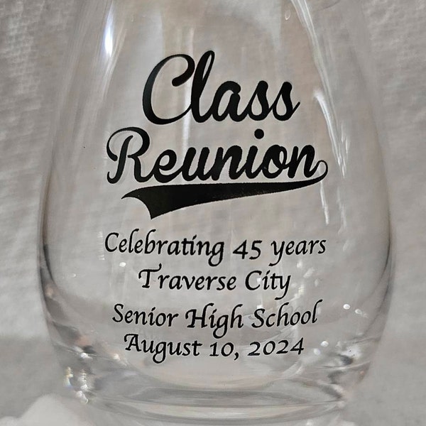 Personalized Class Reunion Wine Glass Favors (set of 24) - Etsy