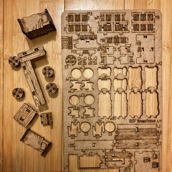 Barkeep's Furniture Set, TTRPG 28mm Dnd Terrain, Frostgrave, Dungeons ...