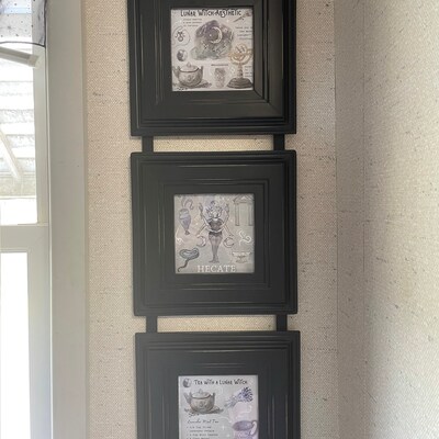 Three Square Opening Collage Picture Frame Set Three Frames on Ribbon ...