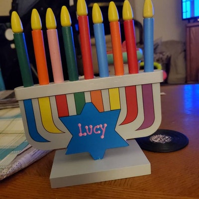 Personalized Kids Menorah, Kids Menorah,chanukah Menorah,personalized ...