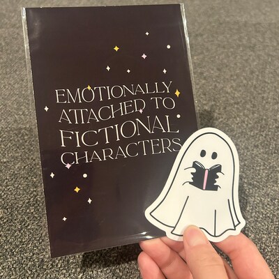 Bookish Ghost Sticker Cute Ghost Sticker Spooky Sticker Vinyl Sticker ...