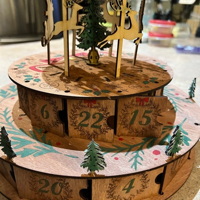 Fichier calendrier avent coupe laser DXF Noel, calendar avent - Etsy France