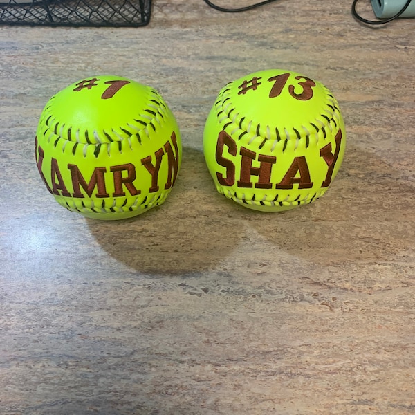Personalized Softball, Monogrammed Softball, Softball Gift, Coach Gift ...