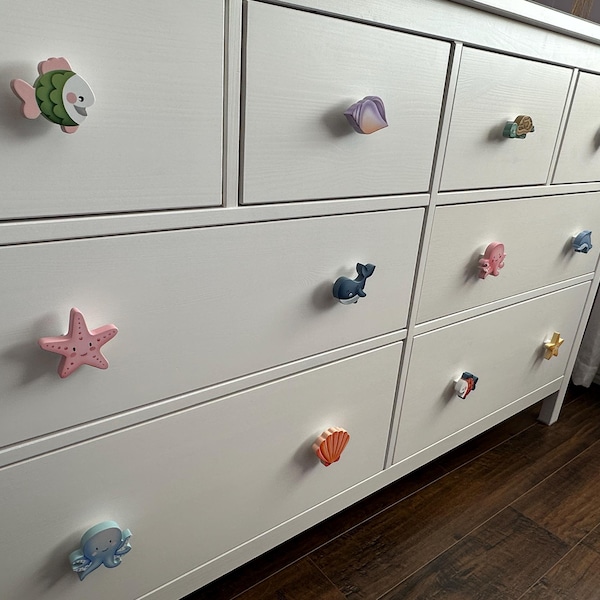 Woodland Drawer Pulls,nursery Animal Decor, Kids Cabinet Knobs, Hand Painted Wood Knobs, Fox ...