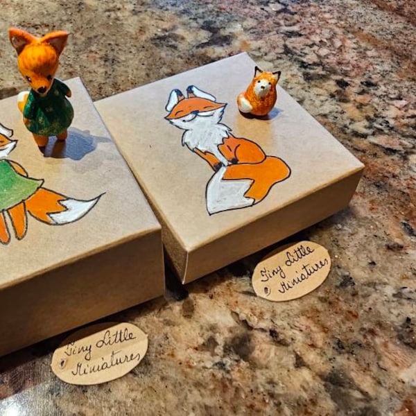 Micro Fox, Micro Red Fox, Miniature Fox, Miniature Clay Animal, Clay ...