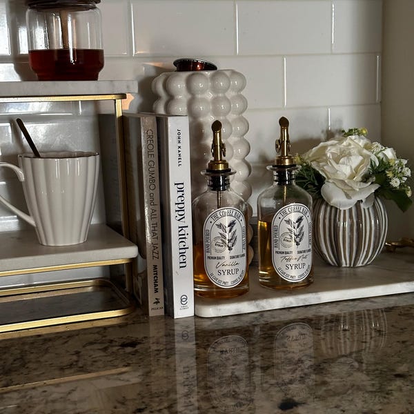 Waterproof Coffee Syrup Labels, GOLD Coffee Syrup Pump Labels, Coffee ...