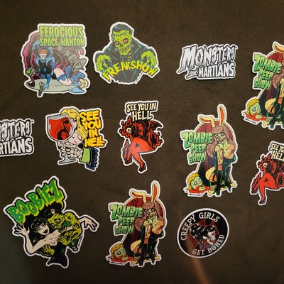 Goth Girl Pinup Vinyl Sticker, Horror Punk Decal, Psychobilly Sticker ...